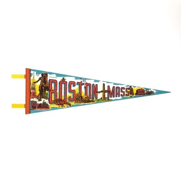 Vintage | Accents | Vintage Boston Massachusetts Felt Pennant Flag ...